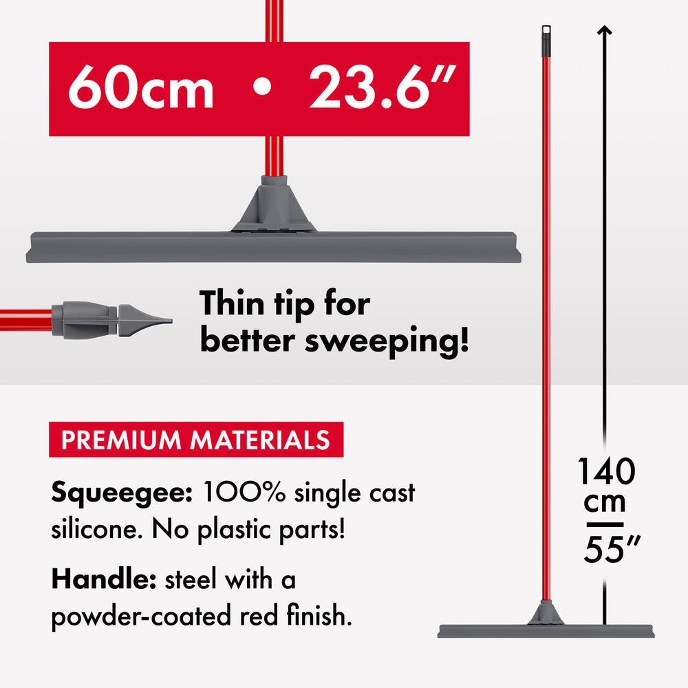 Extra Wide Silicone Floor Squeegee 60cm